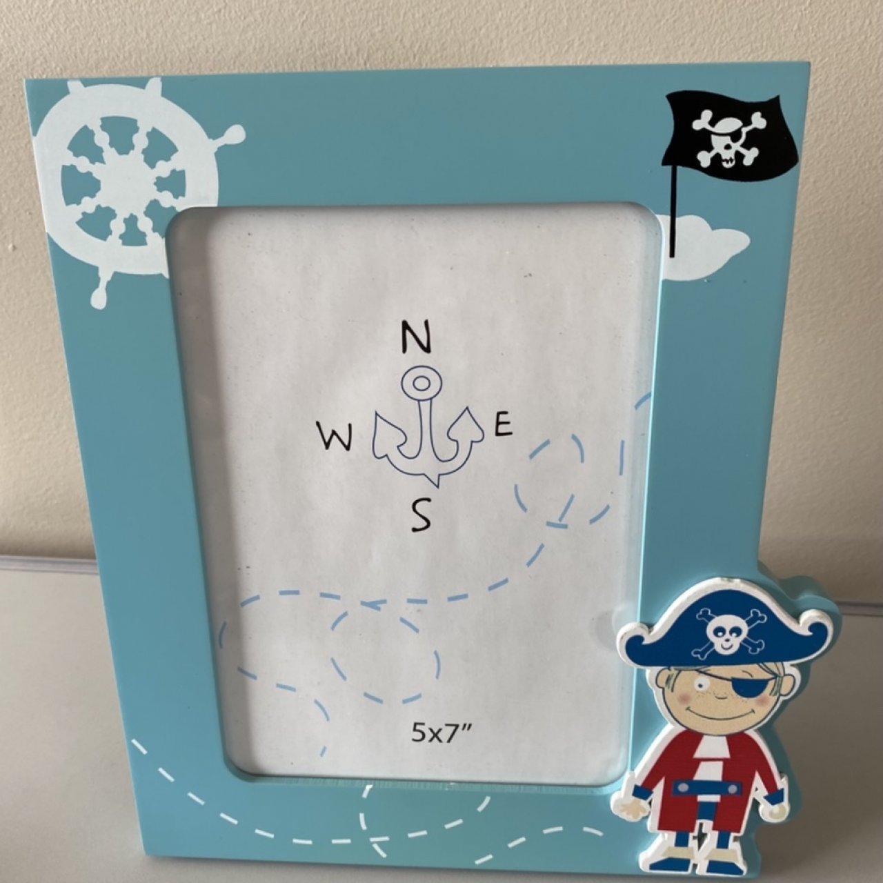 5x7 Pirate Picture Frame Blue