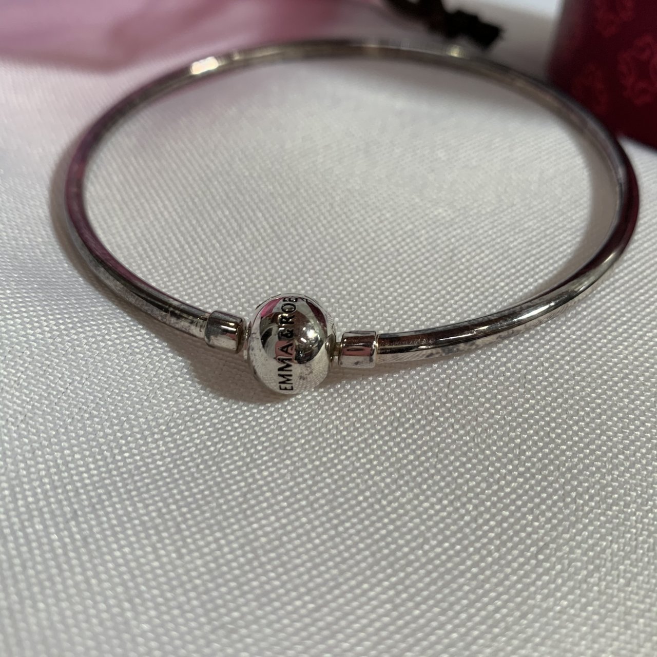 EMMA & ROE Stamped Silver Bangle in box(s)